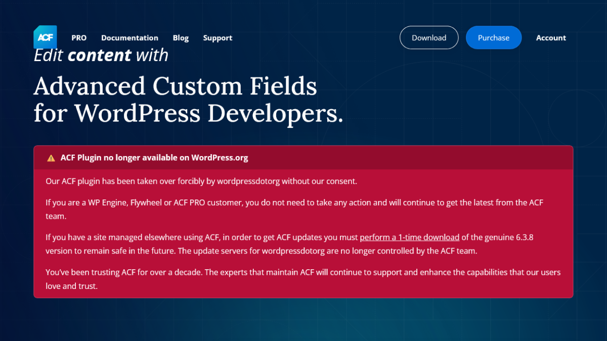 WordPressカスタムフィールドプラグイン Advanced Custom Fields(ACF)の今後のアップデートについて | 安曇野市のお手軽ホームページ制作｜サポーターズ安曇野